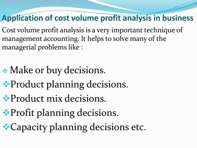 Cost volume profit analysis | PPTX | Business Accounting & Finance ...