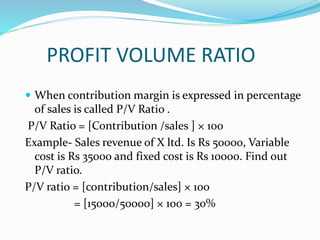 Cost volume profit analysis | PPTX