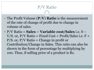 Cost volume profit analysis | PPTX