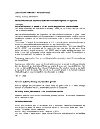 Conférence à Paris Co Summit ARTEMIS CNIT | PDF