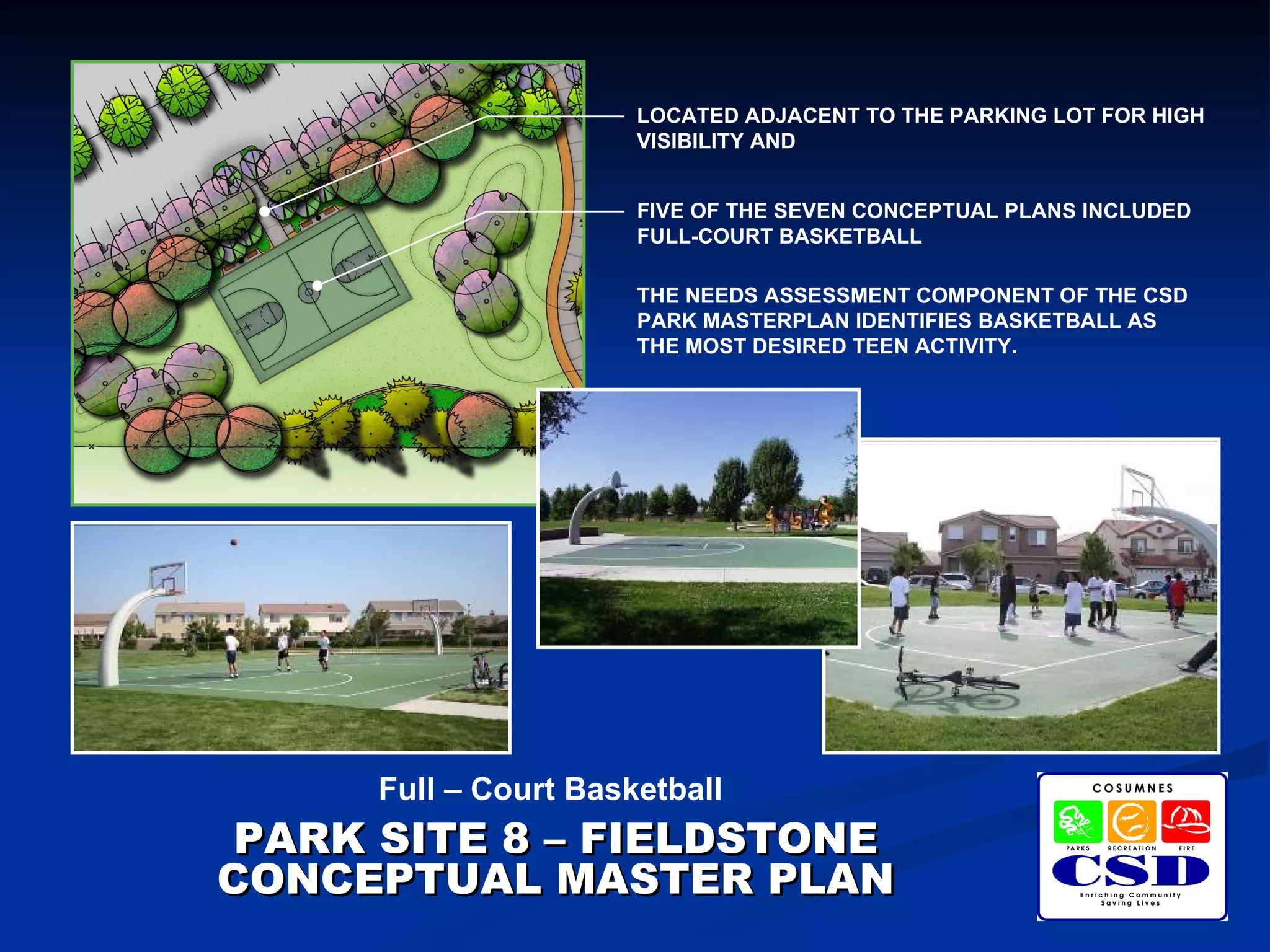 Cosumnes CSD - Fieldstone Park Conceptual Master Plan | PPT