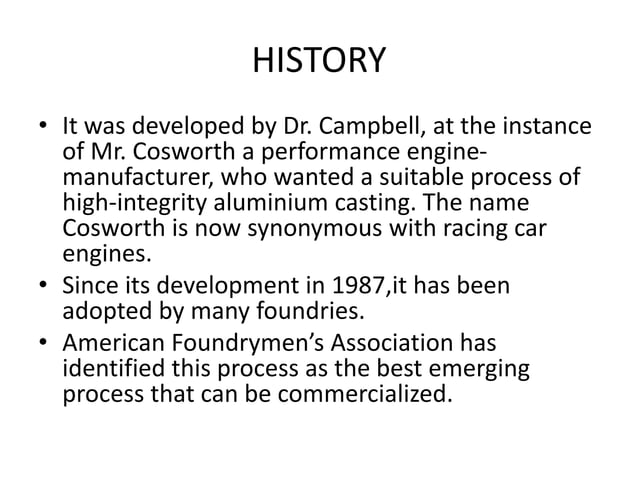 Cosworth process | PPTX