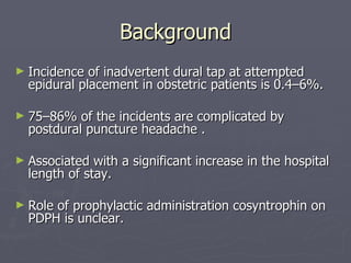 Cosyntrophin for pdph | PPT