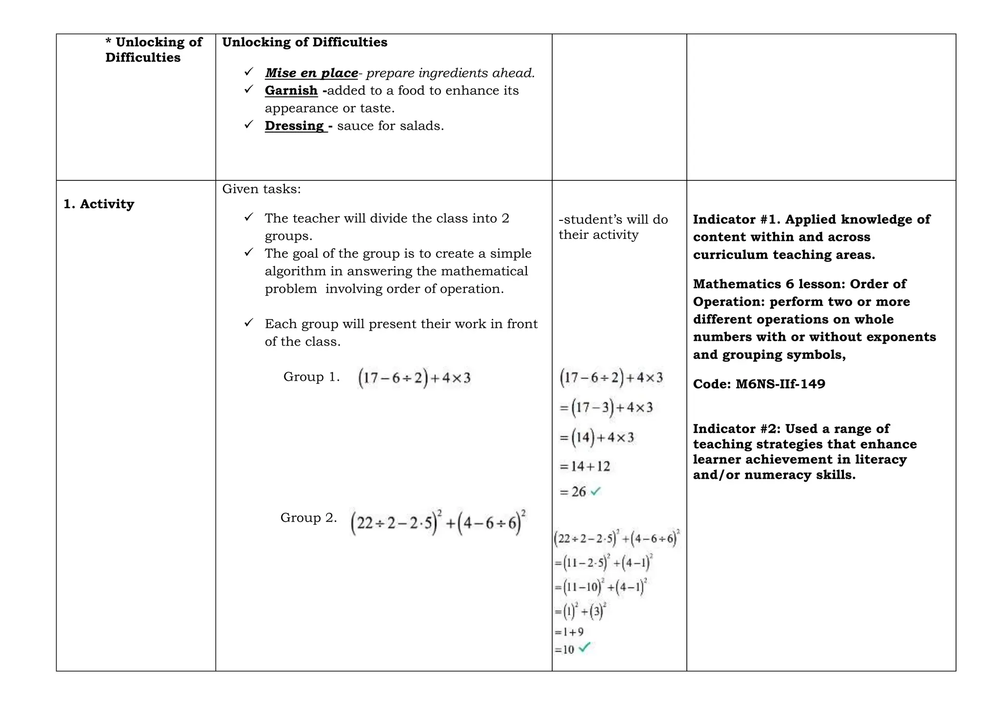classroom observation in creative technology | DOCX