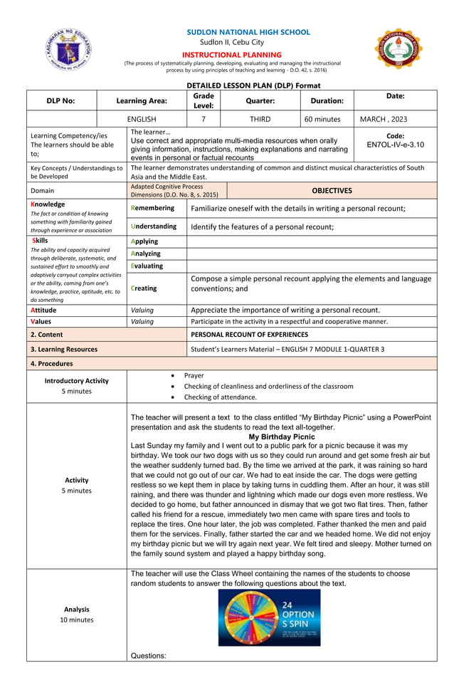 LESSON PLAN ON VOCAL MUSIC | PDF