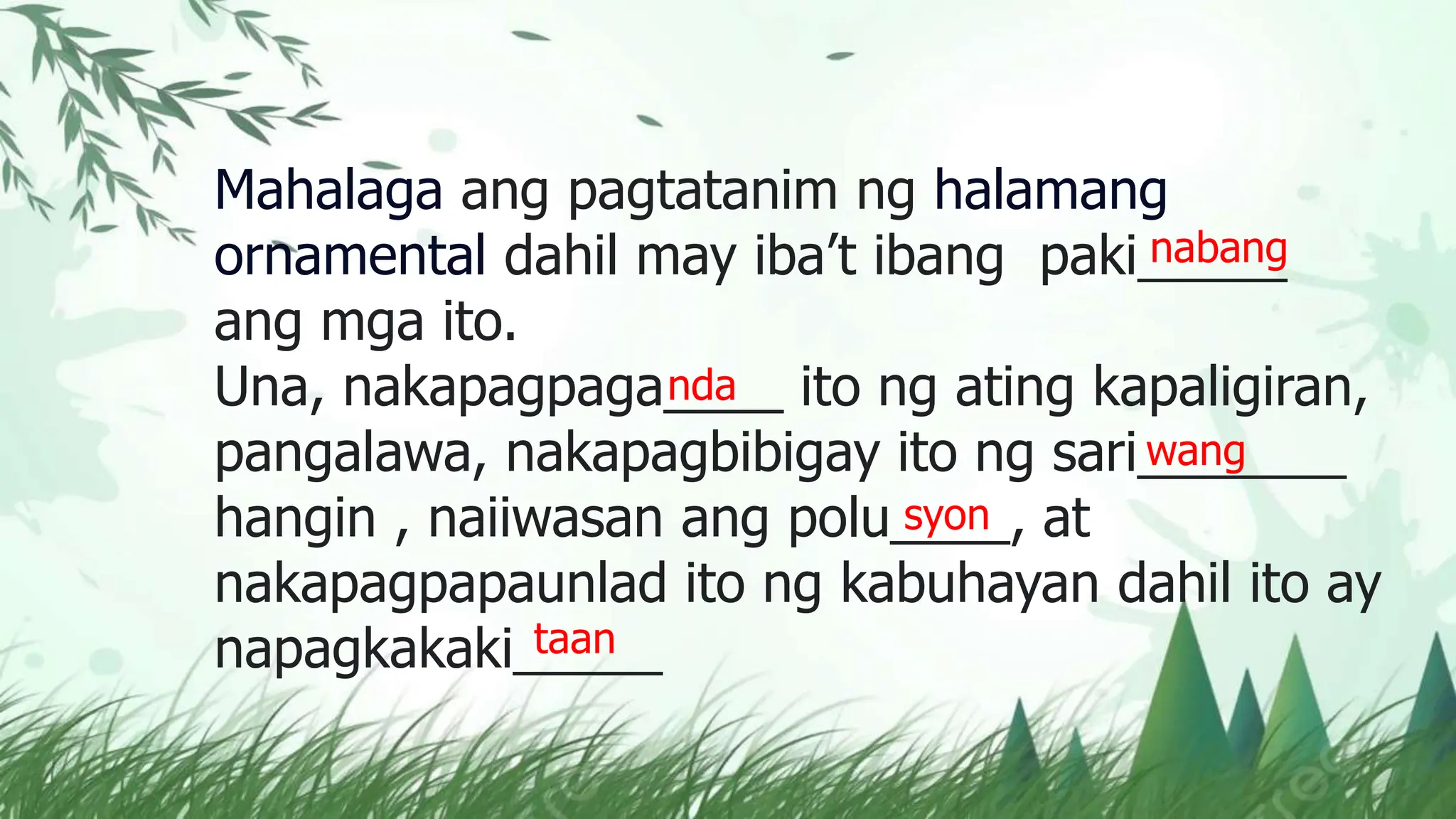 Mga Pakinabang ng Halamang Ornamental Q3 | PPTX