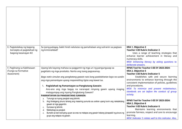 COT-AP6-Q4-DLL for COT AND IS OBSERVATION MATATAG | DOCX