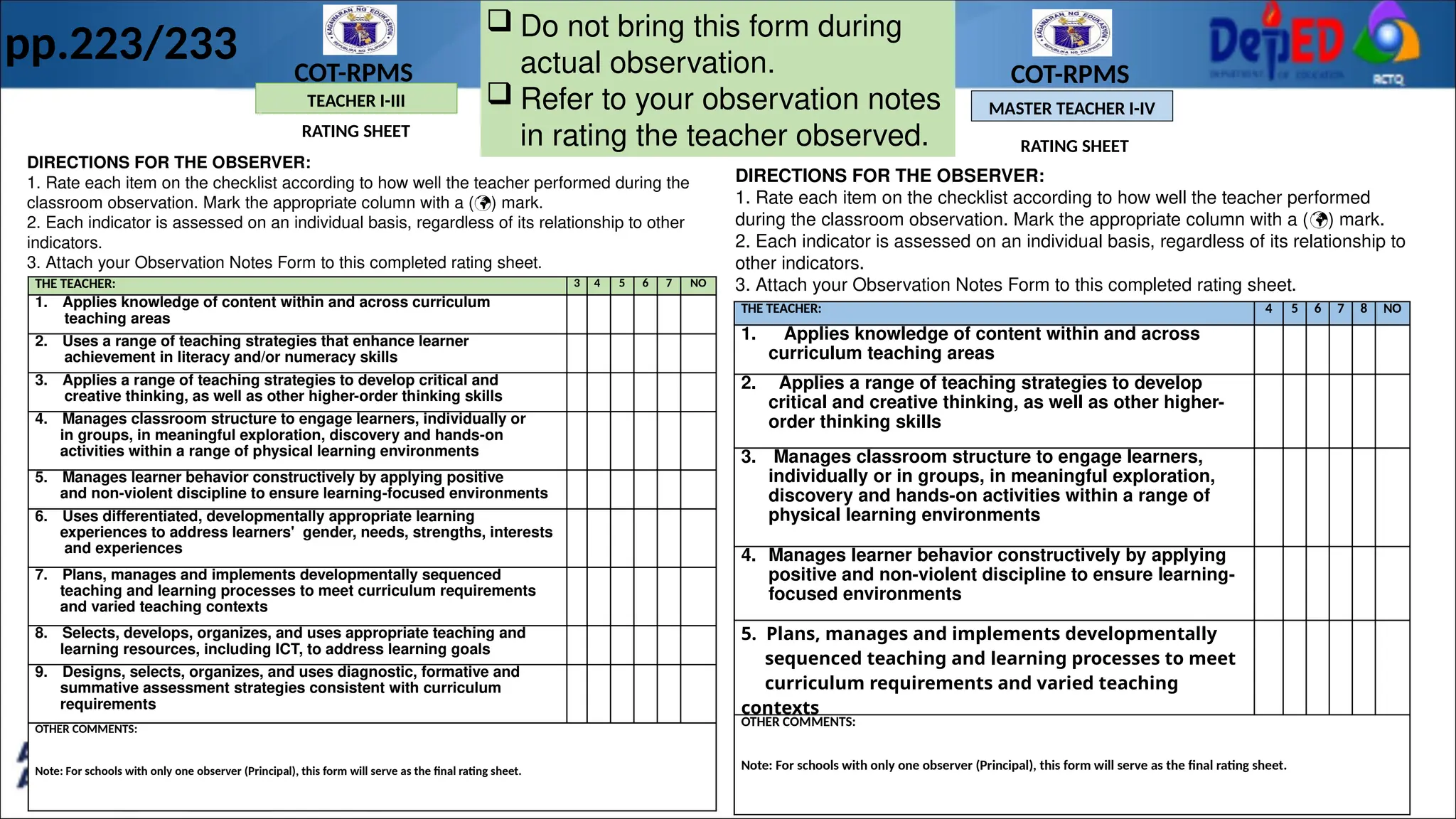 COT-RPMS-Protocols Steps in Conducting Observation T1.pptx ...