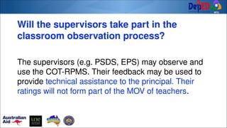 COT-RPMS-Protocols Steps in Conducting Observation T1.pptx | Educational Assessment | Education