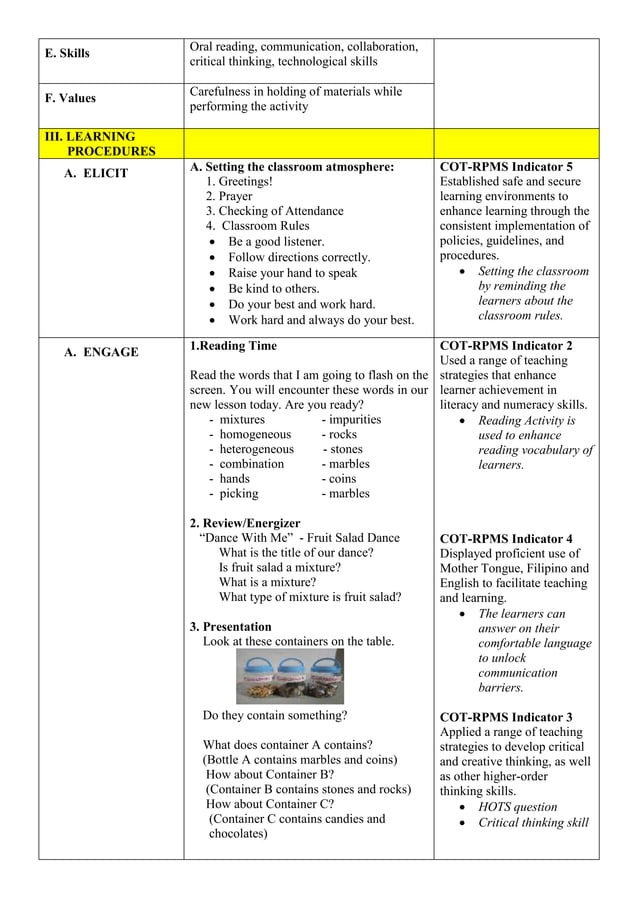 COT-SCIENCE6 QUARTER 1 SEPERATING MIXTURES THROUGH HAND PICKING by ...