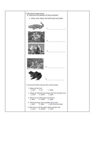 COT Lesson Plan Science 3 Animal's Habitat | DOC