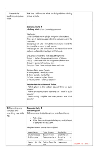 THE GRADE- 6 COT- SOLAR SYSTEM LESSON PLAN | DOCX