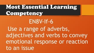 identify and use adverbs in paragraphs and sentences | PPT