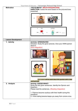 Classroom Observation Daily Lesson Plan | DOCX