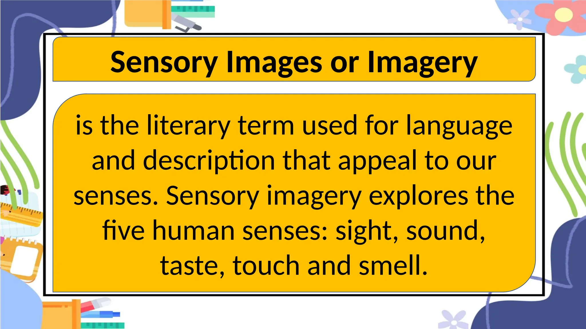 English10 Sensory Images for Class Observation | PPTX