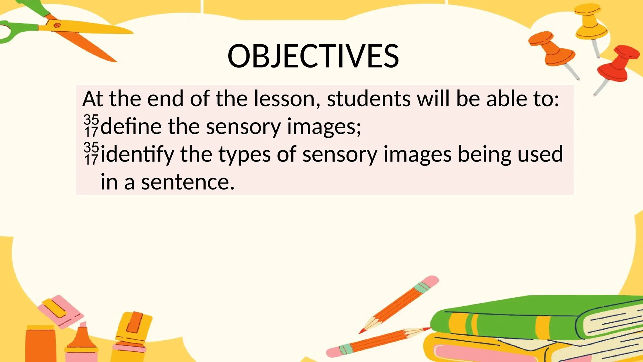 English10 Sensory Images for Class Observation | PPTX