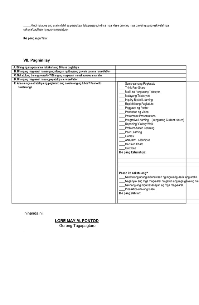 COT1-Fil 10 F10WG-If-g-61 Panghalip Bilang Panuring Sa Mga Tauhan | DOCX