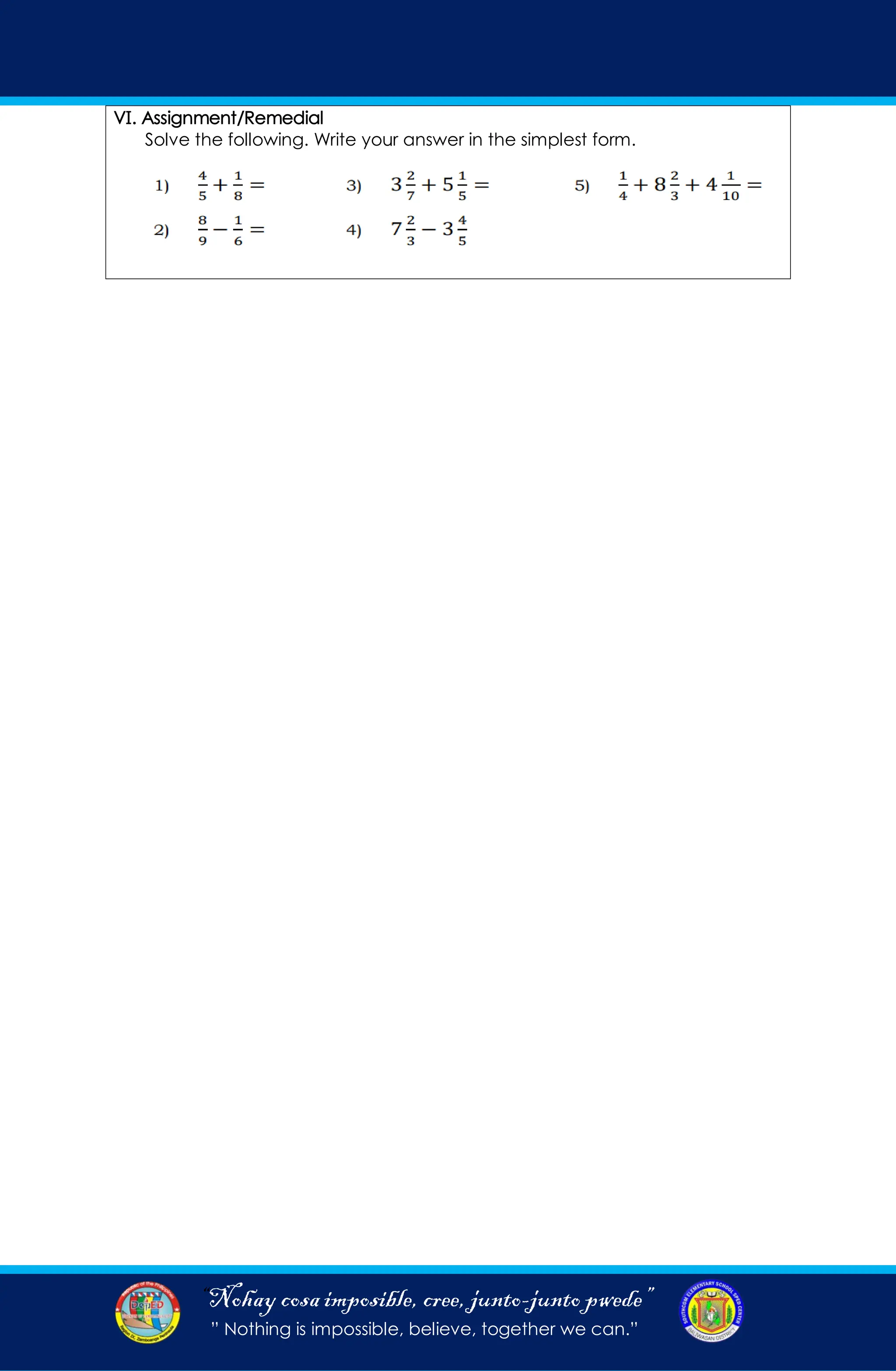 COT LESSON PLAN ADDING AND SUBTRACTING SIMILAR FRACTIONS - EXPLICIT | PDF