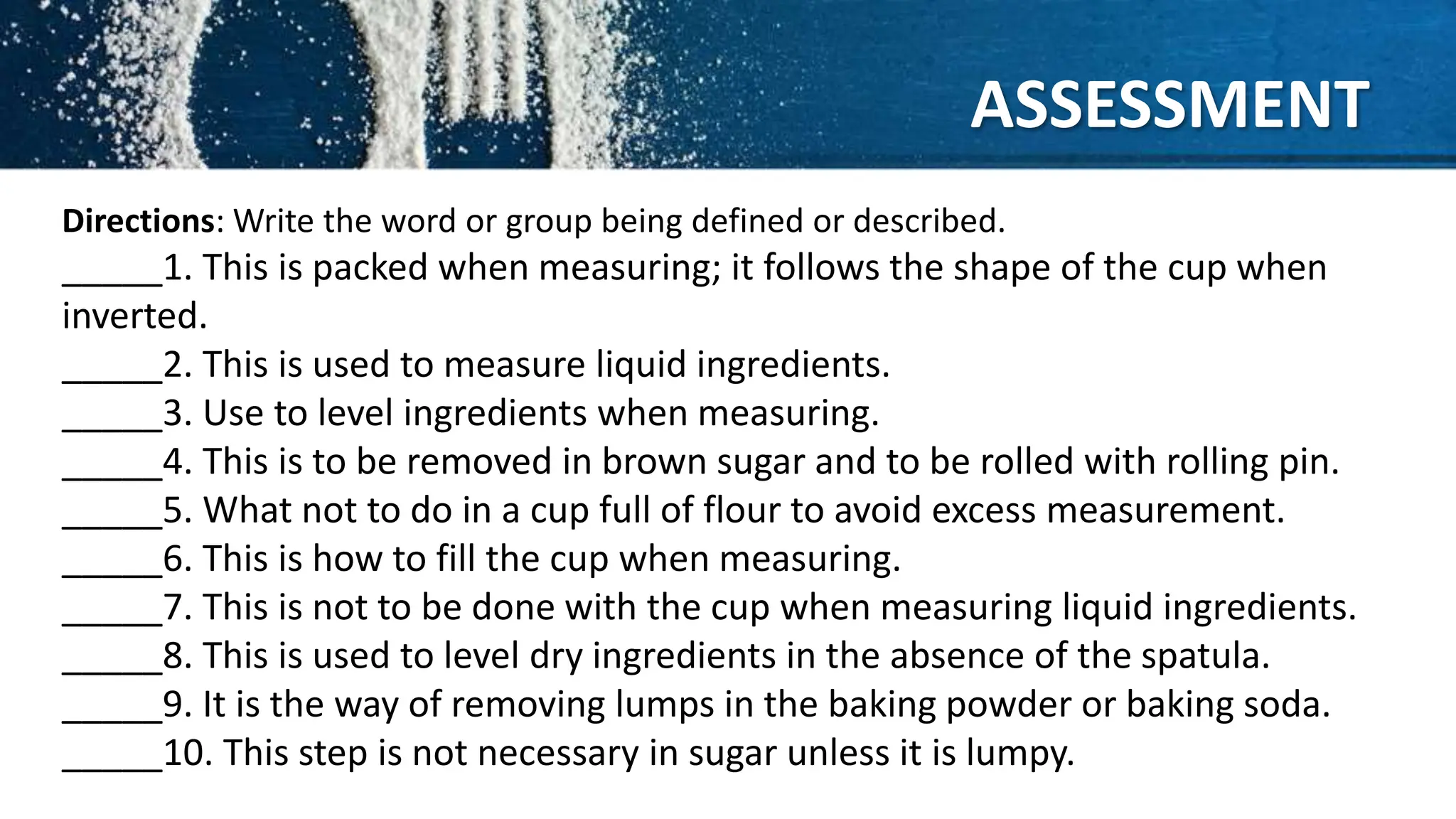 COT 1 bread and pastry - measuring dry and liquid ingredients ...