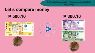 comparing Philippine money bills and coins | PPTX