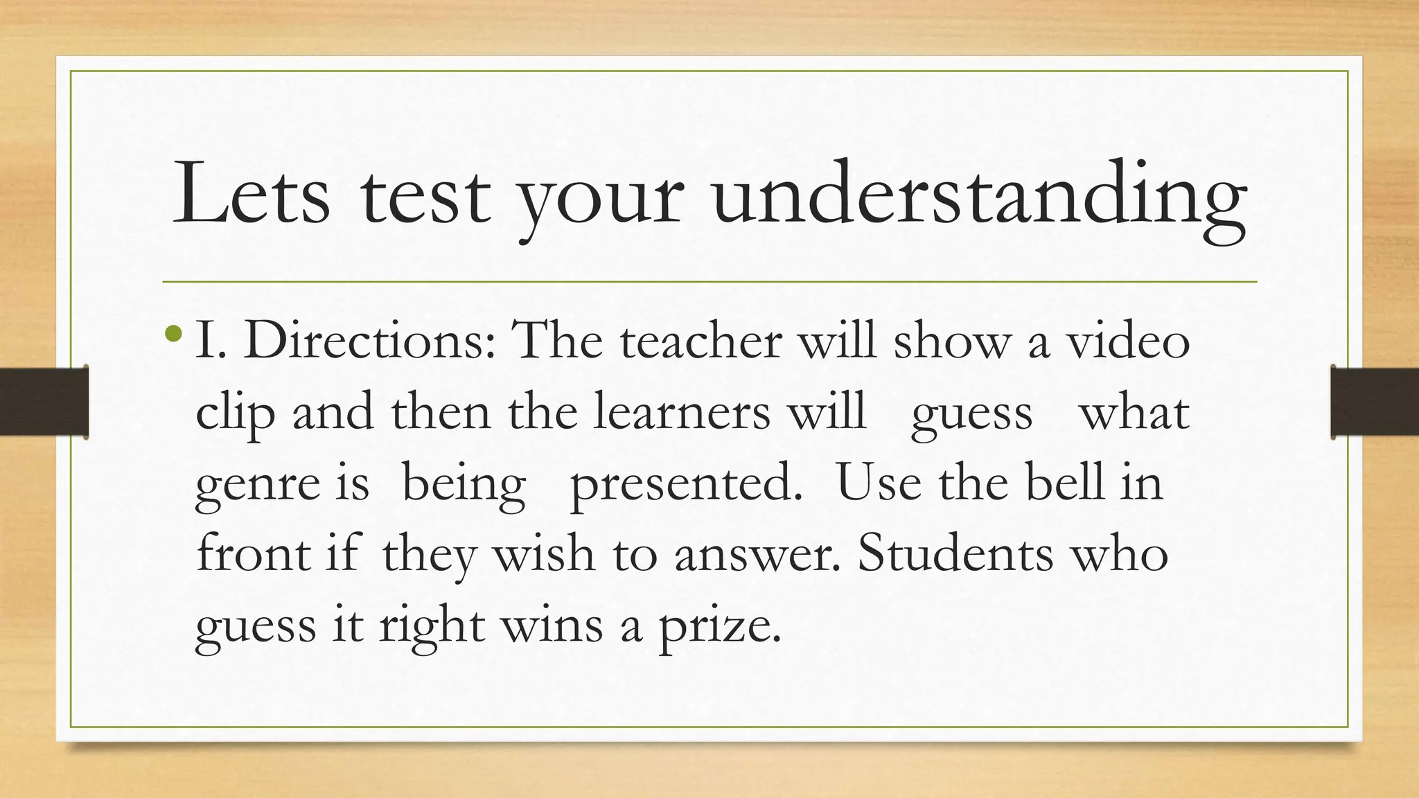 COT 1 GENRES OF VIEWING.pptx english 7 quarter 2 | PPTX