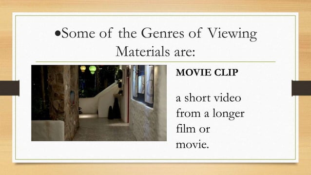 COT 1 GENRES OF VIEWING.pptx english 7 quarter 2 | PPTX | Documentary ...