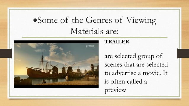 COT 1 GENRES OF VIEWING.pptx english 7 quarter 2 | PPTX | Documentary ...