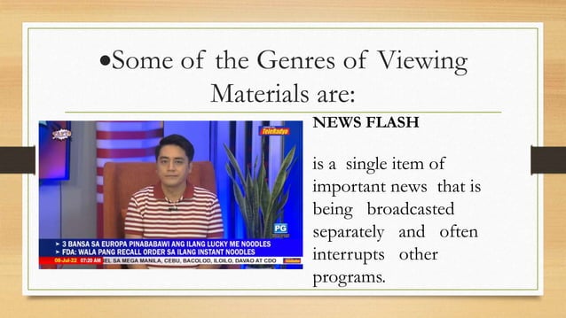 COT 1 GENRES OF VIEWING.pptx english 7 quarter 2 | PPTX | Documentary ...
