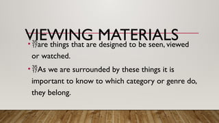 COT 1 GENRES OF VIEWING.English Grade 7 Lessonpptx | PPTX