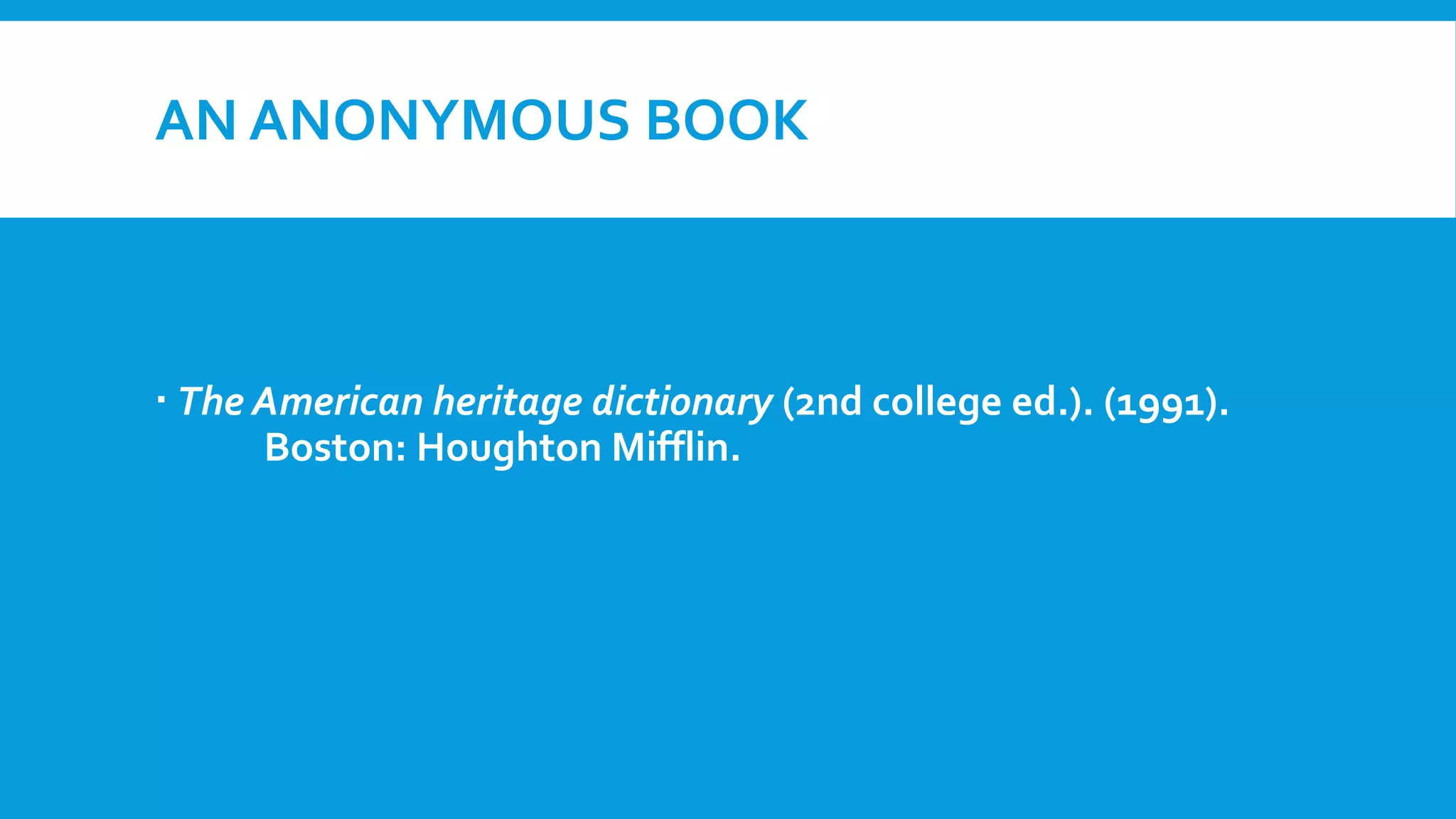 Citing Sources Exemplar | PPT