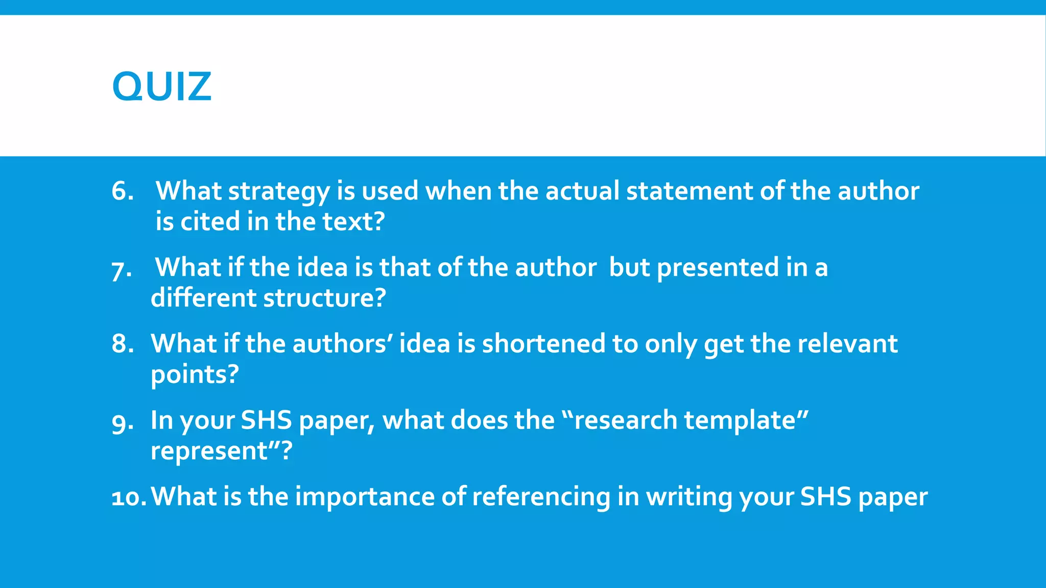 Citing Sources Exemplar | PPT