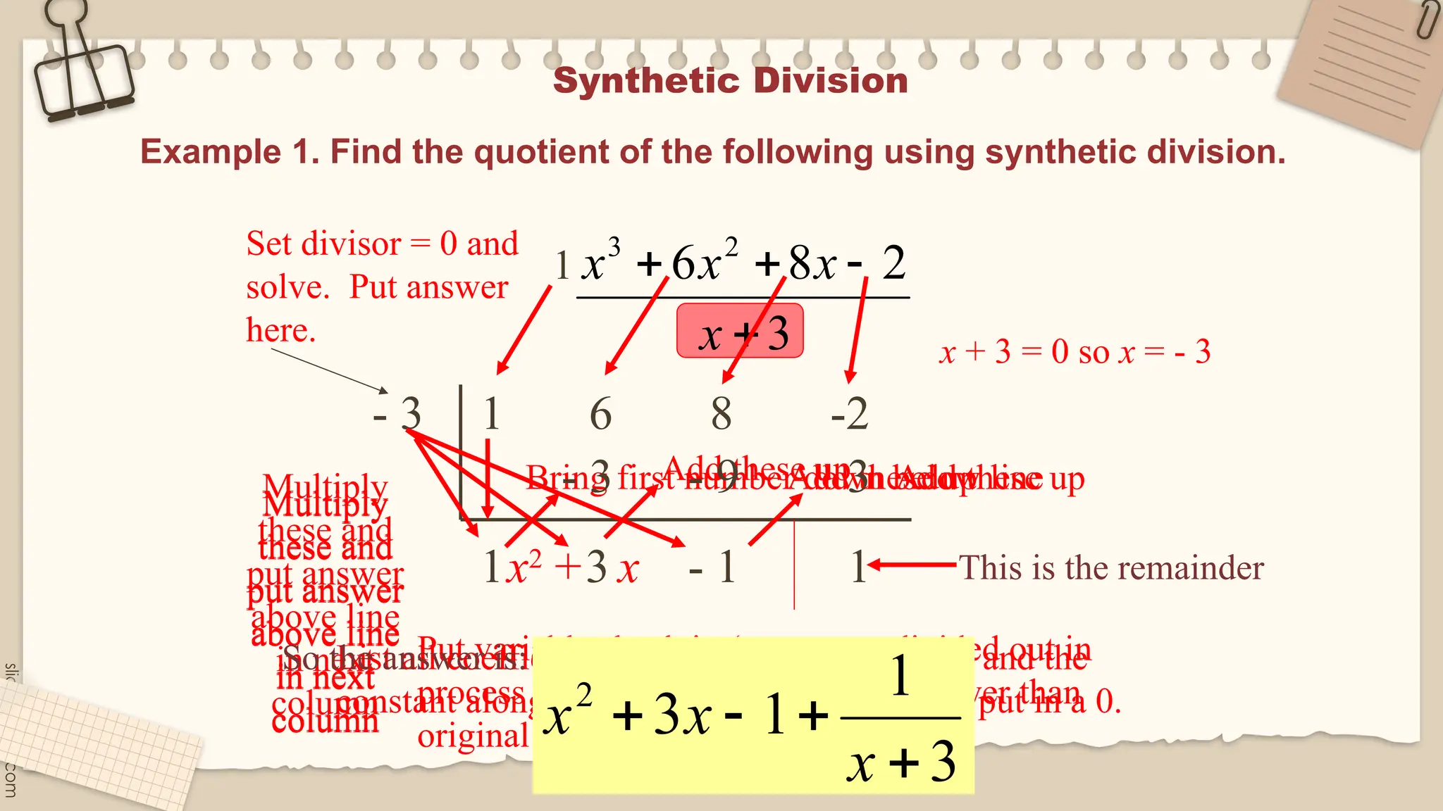 Cot 1 PPT Synthetic Division powerpoint math 10 | PPT