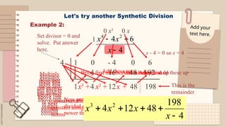 Cot 1 PPT Synthetic Division powerpoint math 10 | PPT