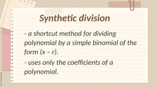Cot 1 PPT Synthetic Division powerpoint math 10 | PPT