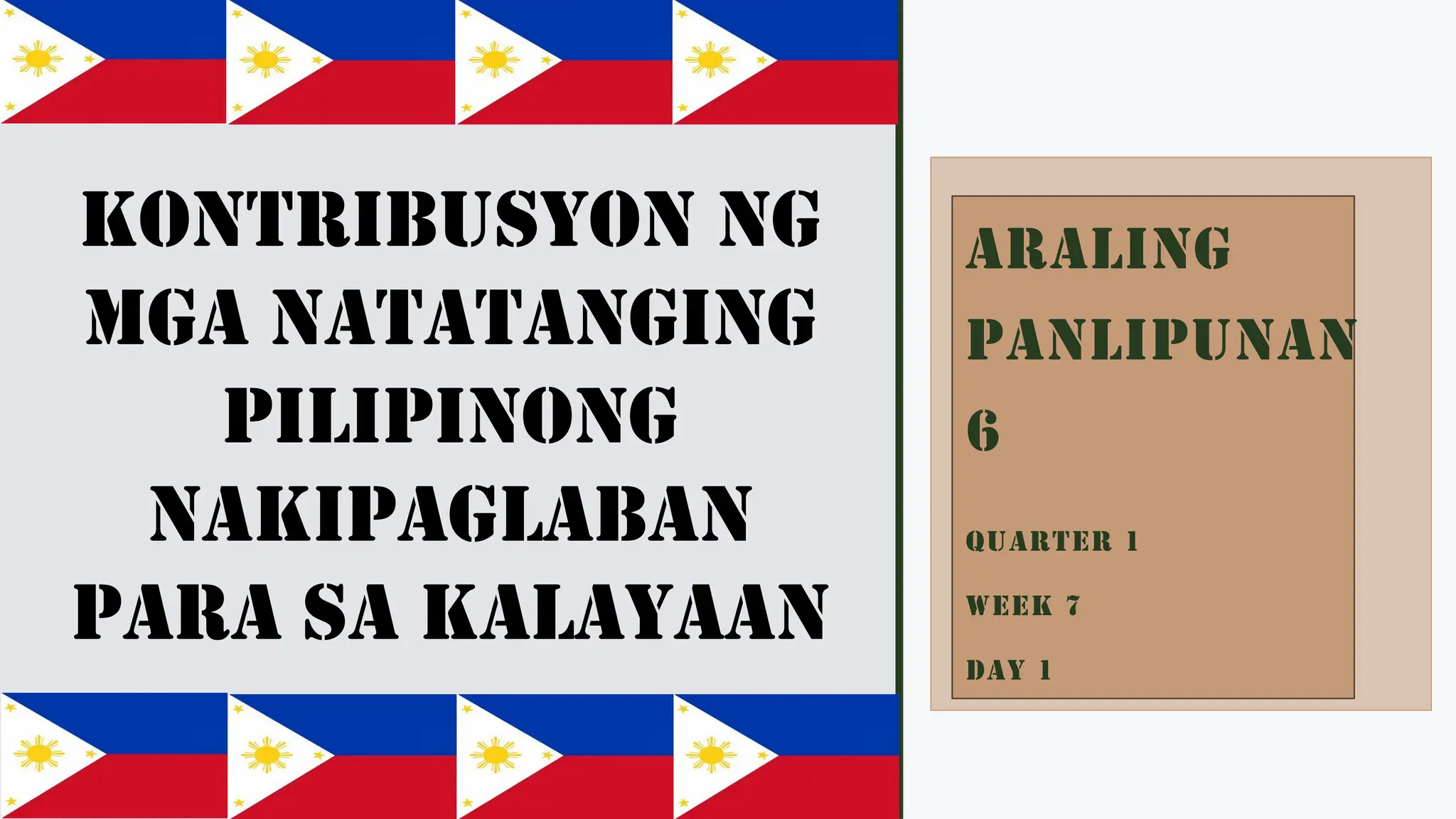 KONTRIBUSYON NG MGA NATATANGING PILIPINONG NAKIPAGLABAN PARA SA ... KONTRIBUSYON NG MGA NATATANGING PILIPINONG NAKIPAGLABAN PARA SA ...