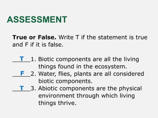 Components of an Ecosystem - Classroom Observation (flow) for 7th ...