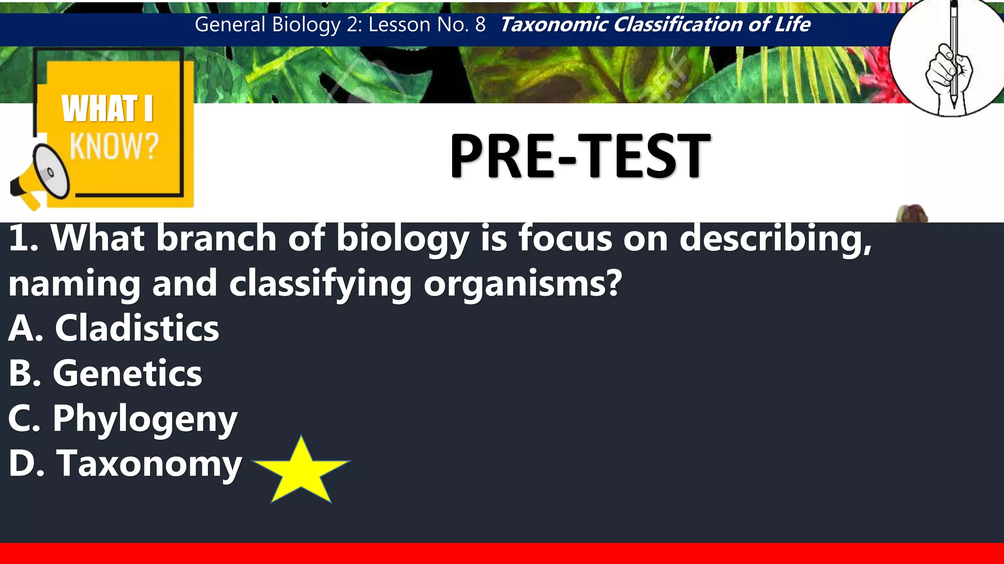 TAXONOMIC CLASSIFICATION | PPTX