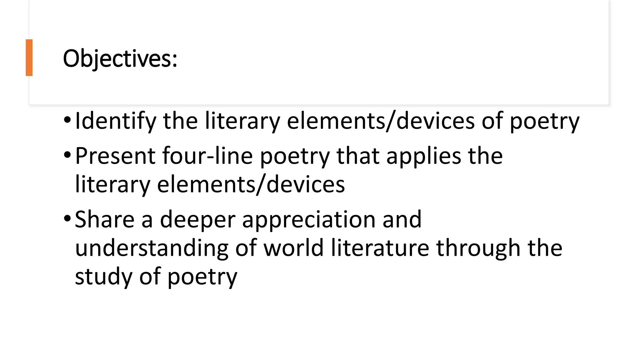 Elements of Poetry in Reading and Writing | PPTX | Poetry | Books and ...