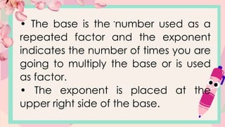 Exponential Notation 2024 2025 MATHEMATICS 6 repeated addition etc | PPT