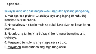 Ikalawang Markahang COT sa Filipino 5-Pang-abay.pptx