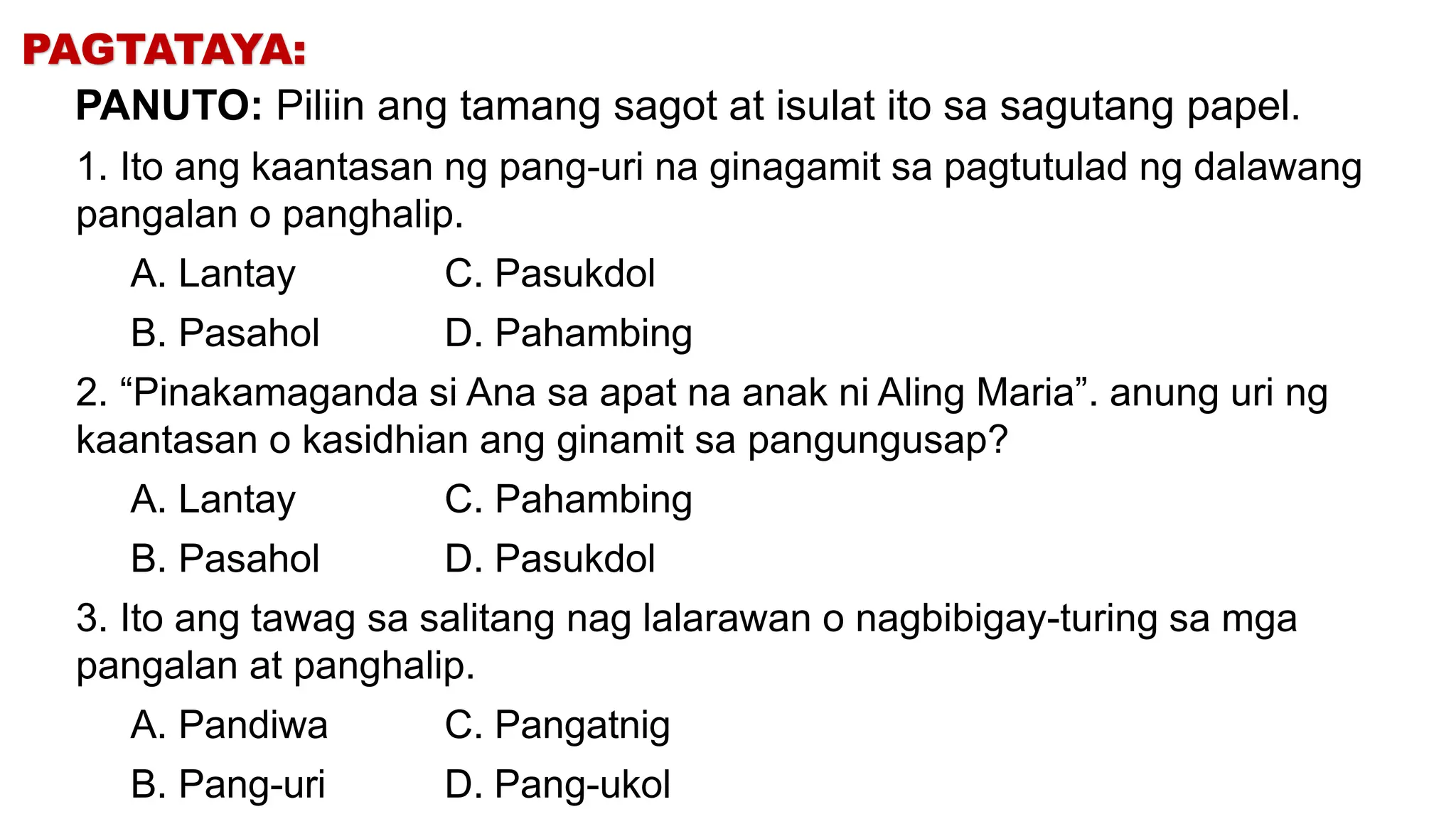(KAANTASAN NG PANG-URI- COT 2 powerpoint | PPTX