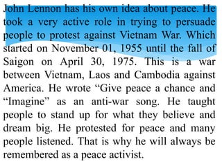 Imagine by John Lennon lesson | PPT