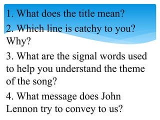 Imagine by John Lennon lesson | PPT