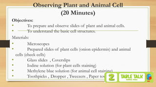 Plant and animal cell demonstration lesson | PPTX