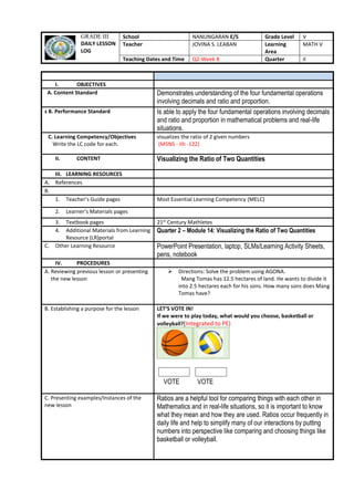 Visualizing the Ratio of Two Quantities. | DOCX