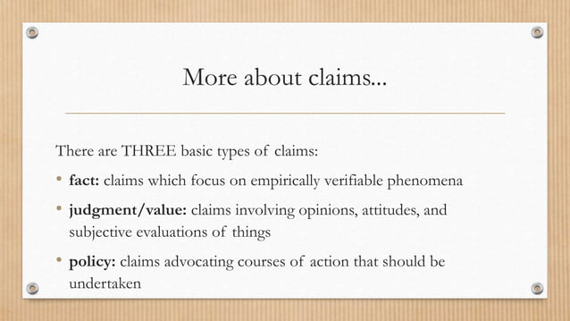 Three types of claims .................. | PPTX