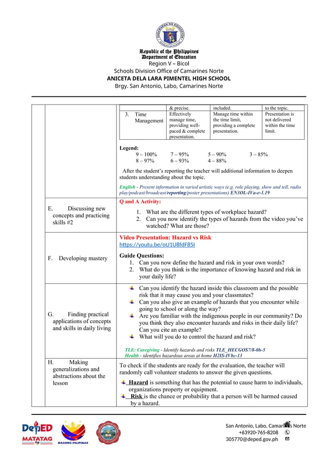 COT 3 - BPP Exploratory for Grade 7 and Grade 8 | PDF