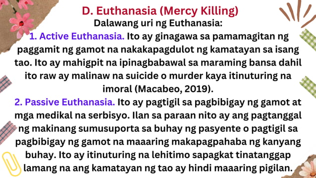 ESP 10 PAGGALANG SA BUHAY AT MGA ISYUNG MORAL | PPTX