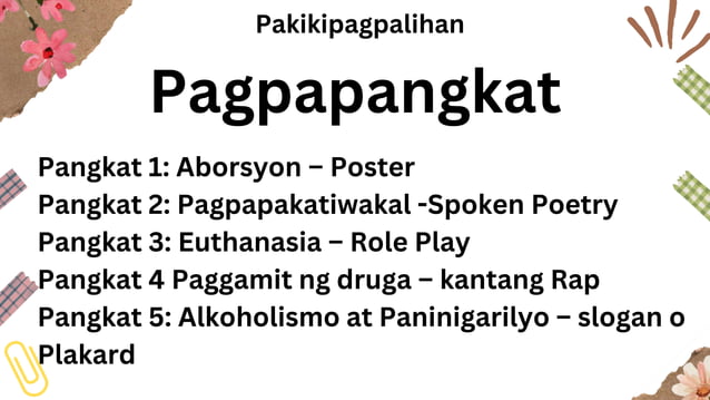 ESP 10 PAGGALANG SA BUHAY AT MGA ISYUNG MORAL | PPTX