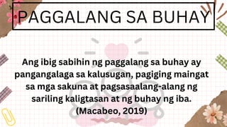 ESP 10 PAGGALANG SA BUHAY AT MGA ISYUNG MORAL | PPTX
